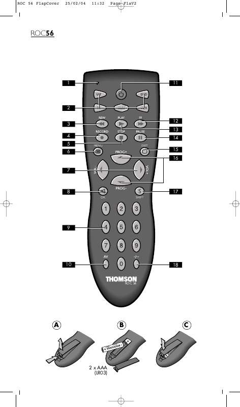 Notice THOMSON ROC 56 - télécommande Trouver une solution à un problème THOMSON ROC 56 mode d ...